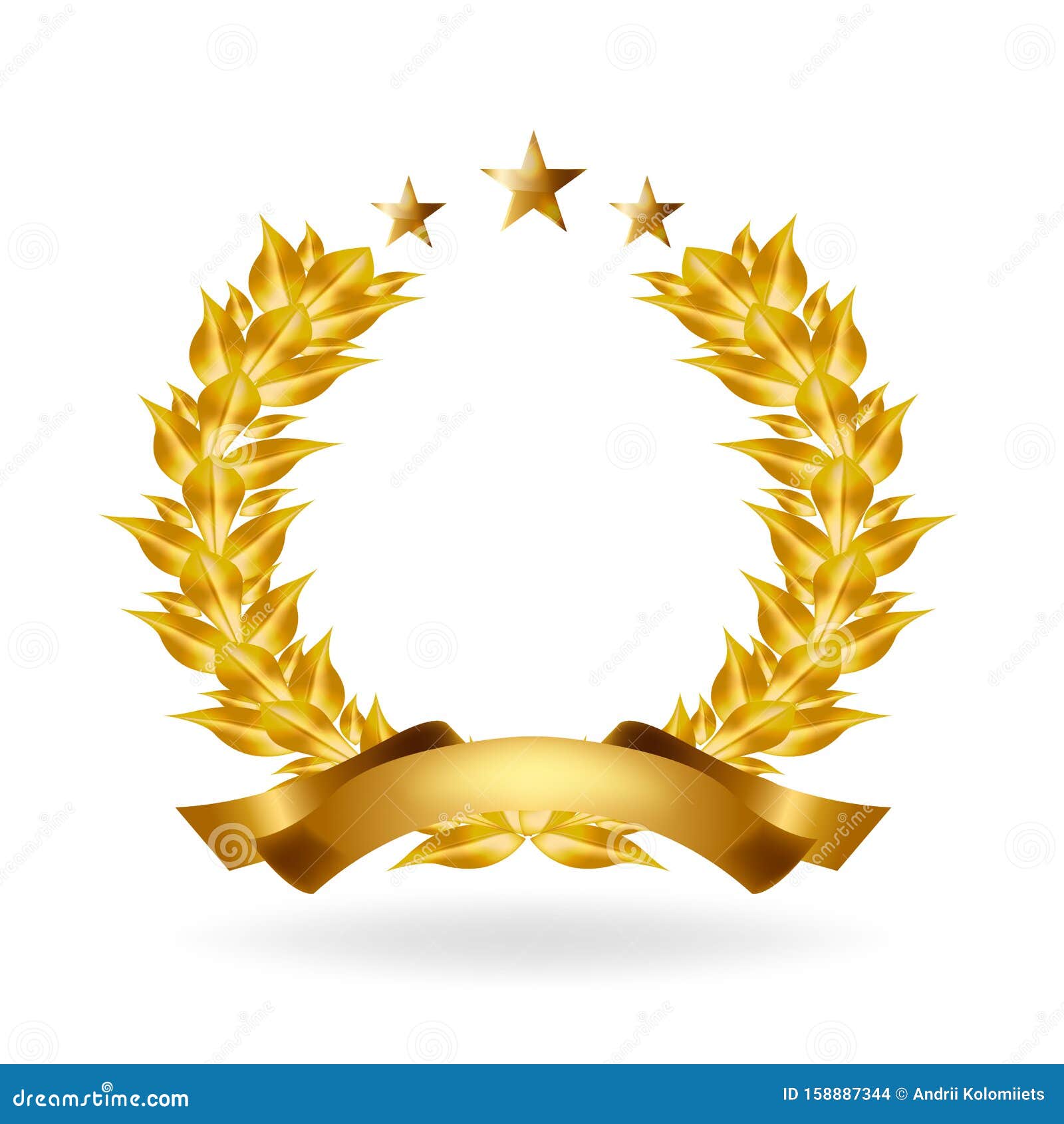 Vector Gold Laurel Wreath. Laurel Wreath with Golden Ribbon. Stock ... Vector Gold Laurel Wreath. Laurel Wreath with Golden Ribbon. Stock ...