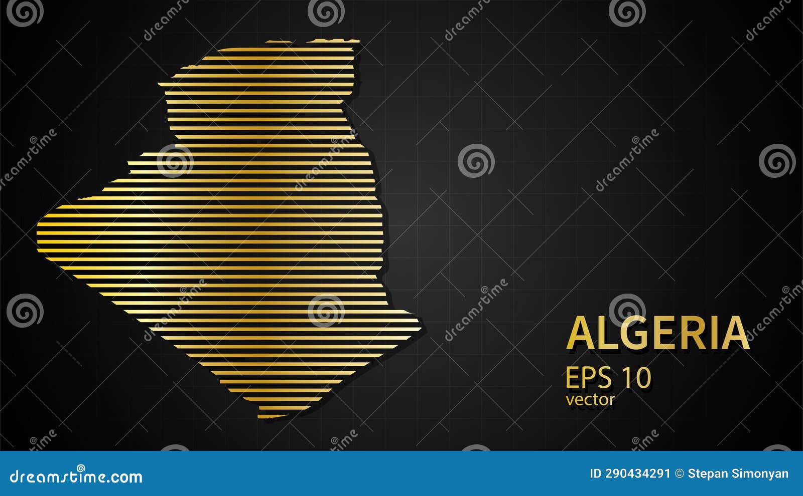 Vector Gold Map of Algeria, Futuristic Modern Website Background or ...