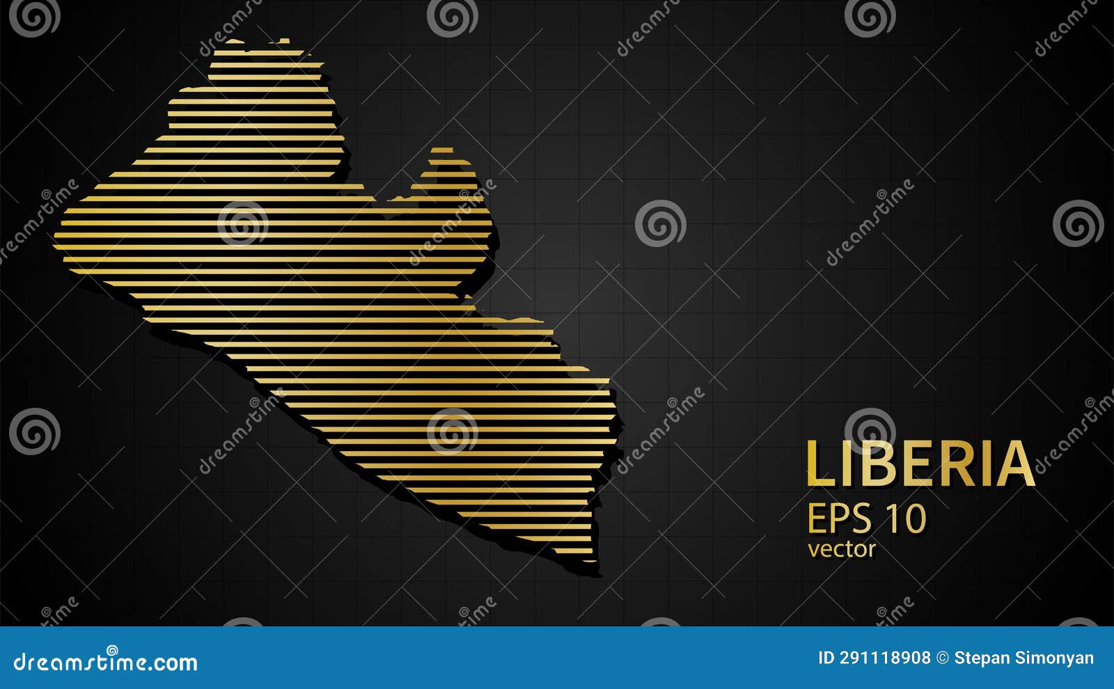Vector Gold Map of Liberia, Futuristic Modern Website Background or ...