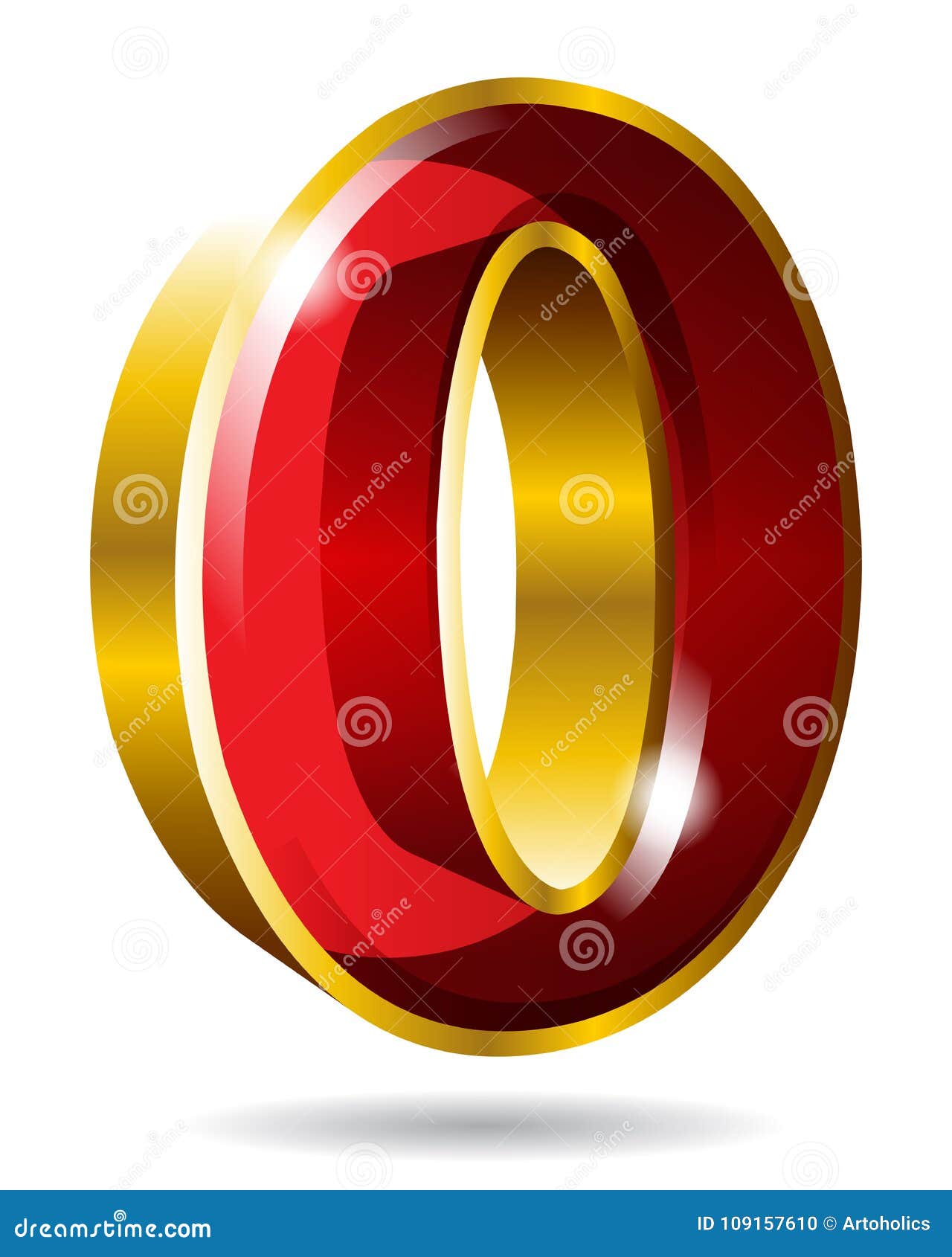 Vector Gold Number 0 Isolated on White Background. Stock Vector ...