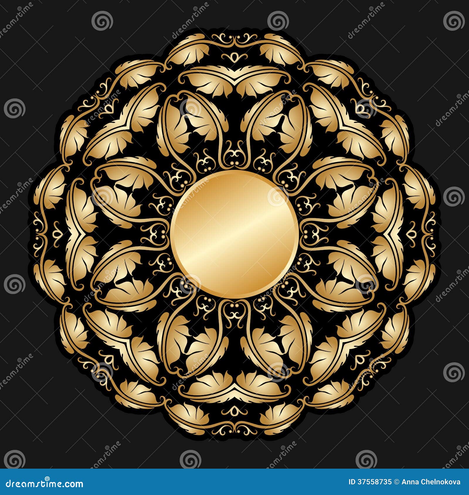Vector gold ornament. stock vector. Illustration of card - 37558735