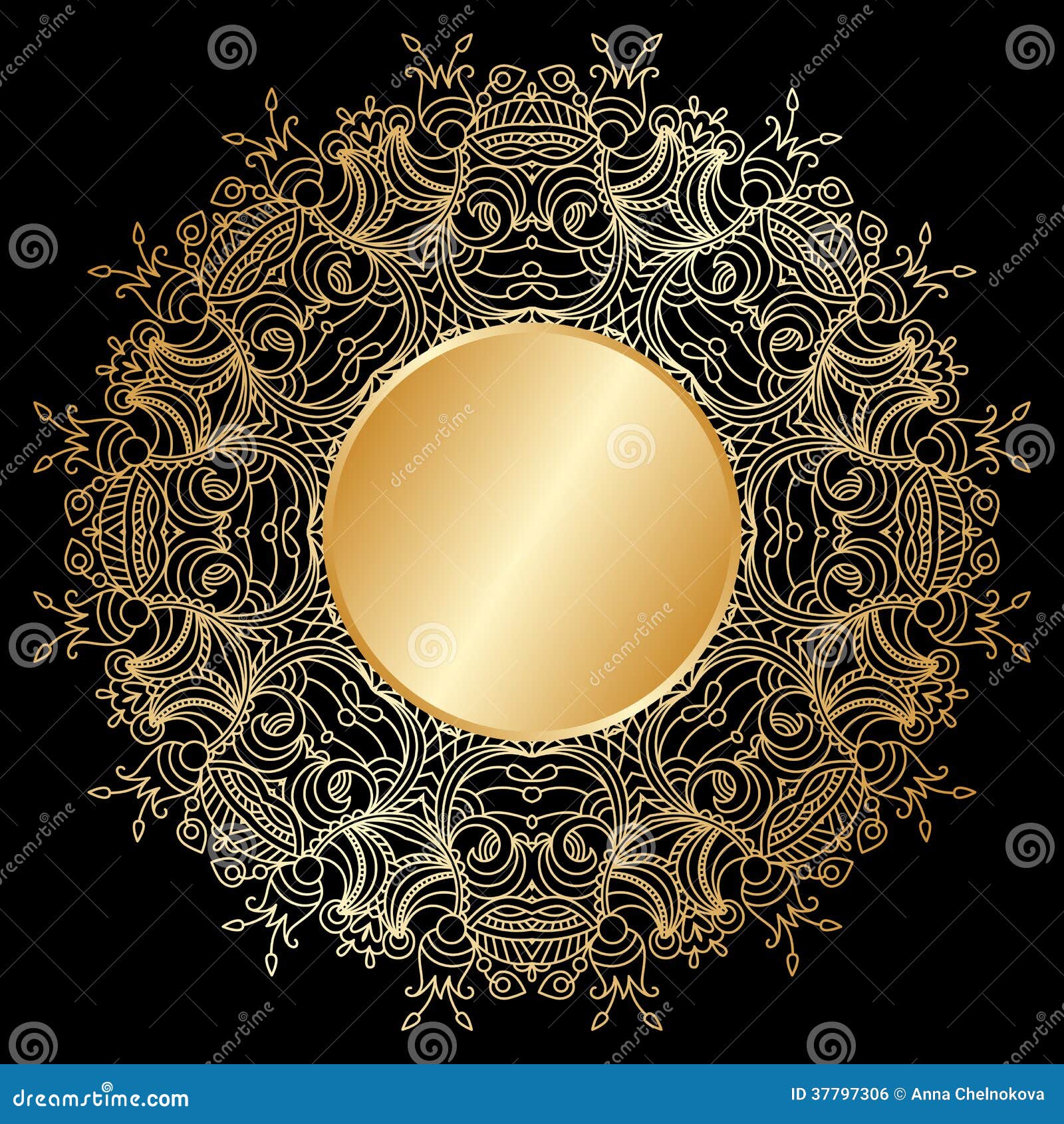 Vector gold ornament. stock vector. Illustration of decoration - 37797306
