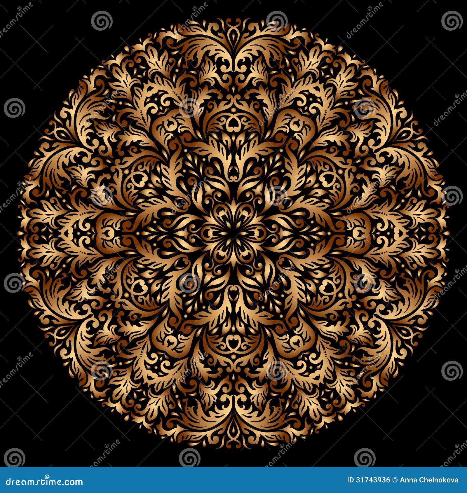 Vector gold ornament. stock vector. Illustration of gold - 31743936