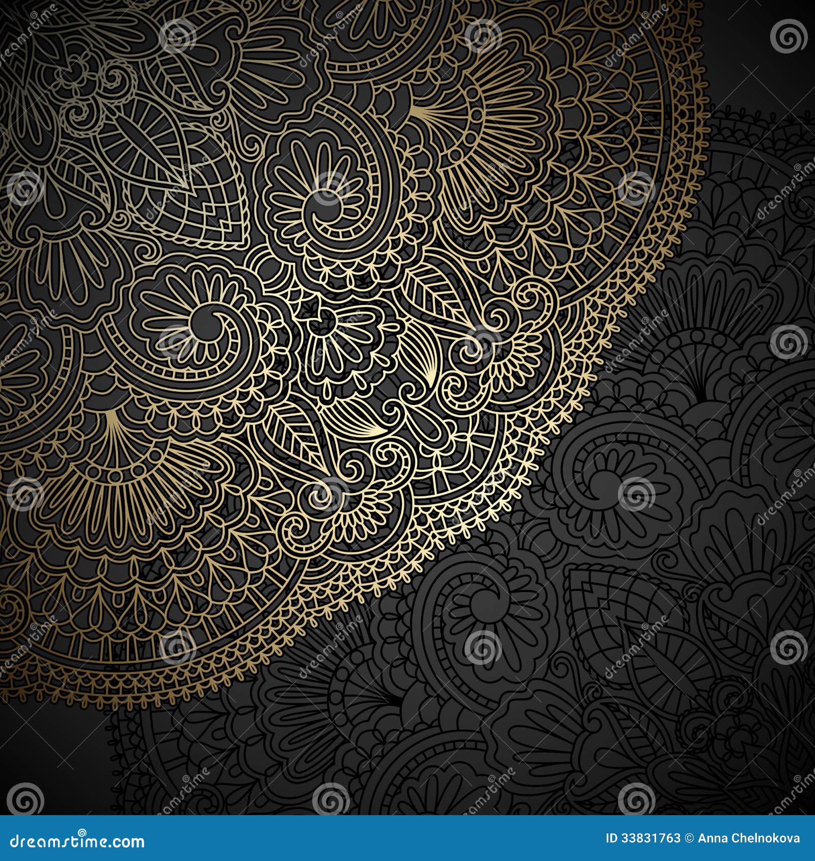 Vector gold ornament. stock vector. Illustration of graphic - 33831763