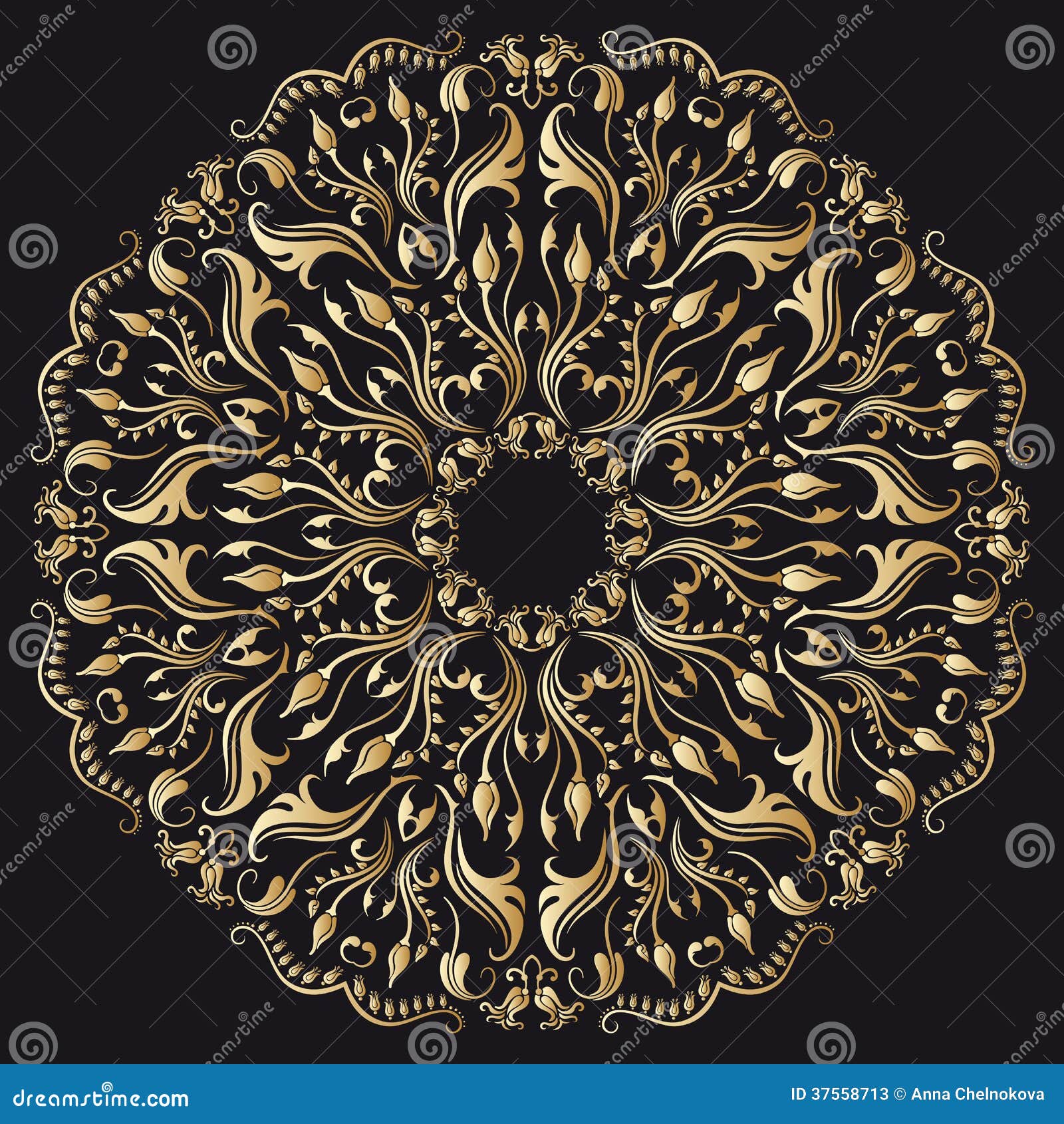 Vector gold ornaments. stock vector. Illustration of flowers - 37558713