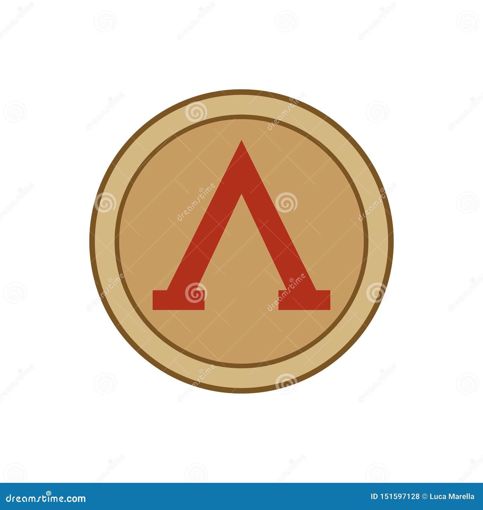 Golden Spartan Shield Vector Icon Stock Vector - Illustration of ...