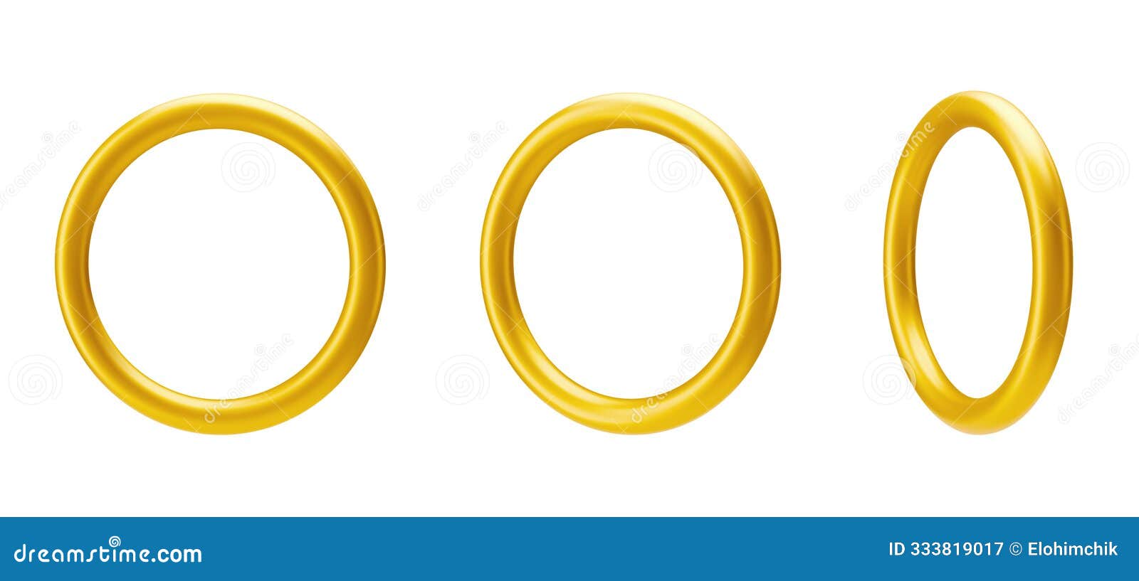 Vector Gold Ring Frame. Round Banner. Isolated on a Black Transparent ...