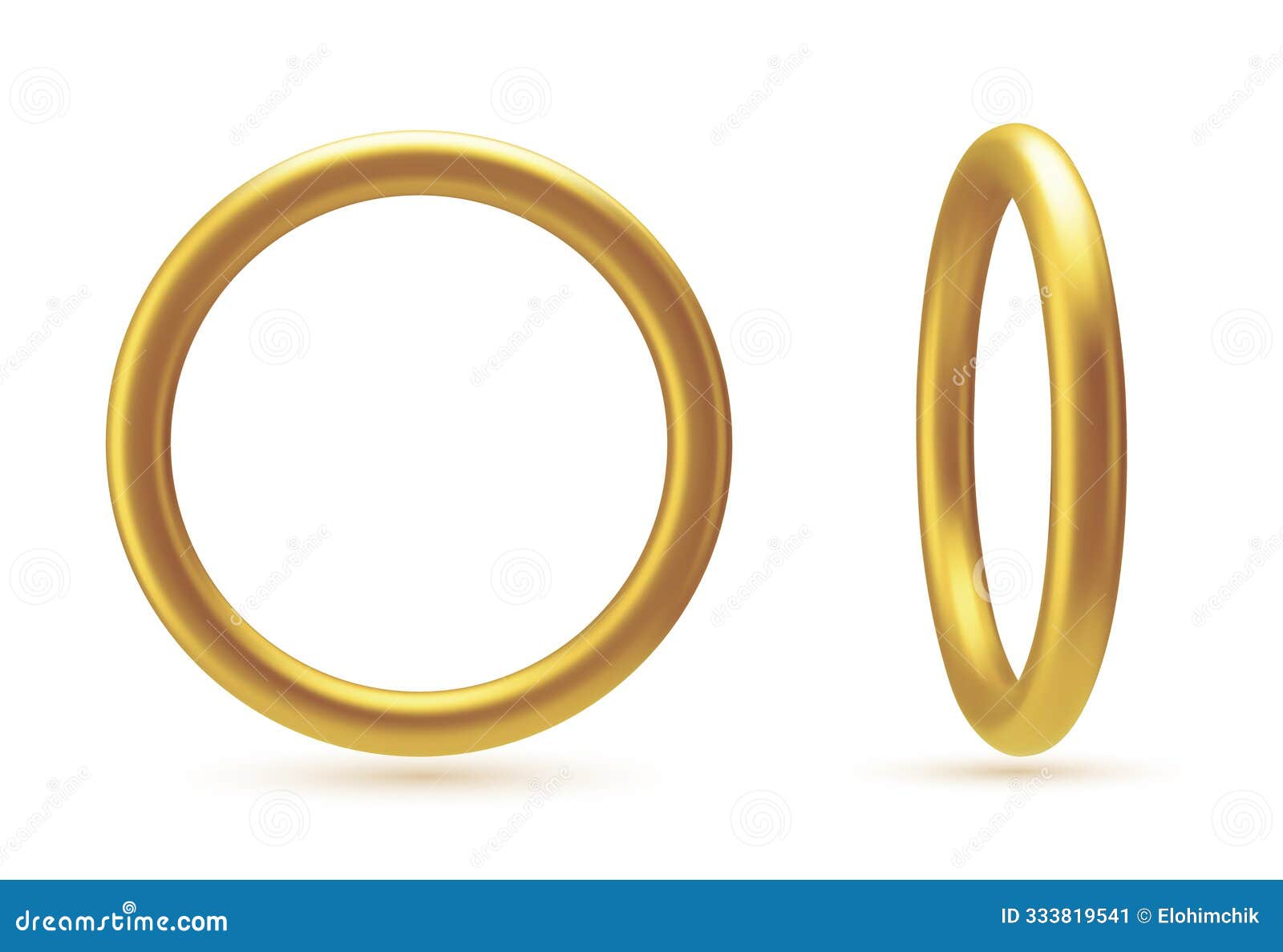 Vector Gold Ring Frame. Round Banner. Isolated on a Black Transparent ...