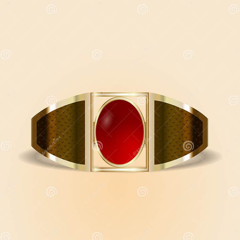 Vector Gold Ring with a Stone Stock Vector - Illustration of reflection ...