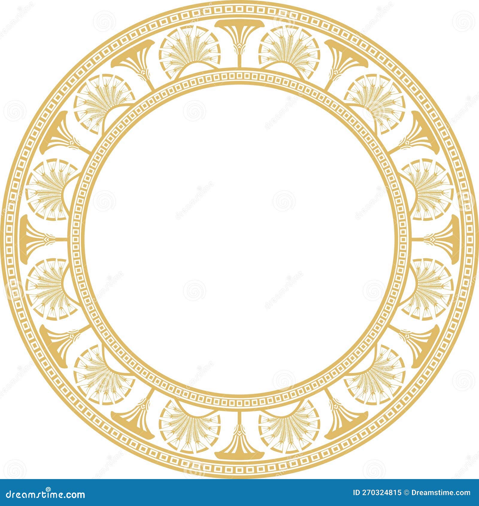 Vector Gold Seamless Round Egyptian Ornament. Stock Vector ...