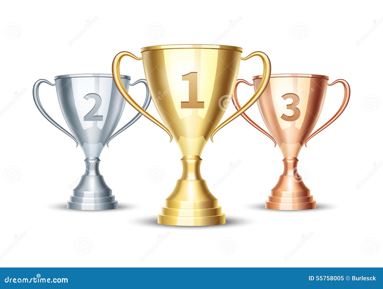 Vector Gold, Silver and Bronze Winner Cup Stock Vector - Illustration ...