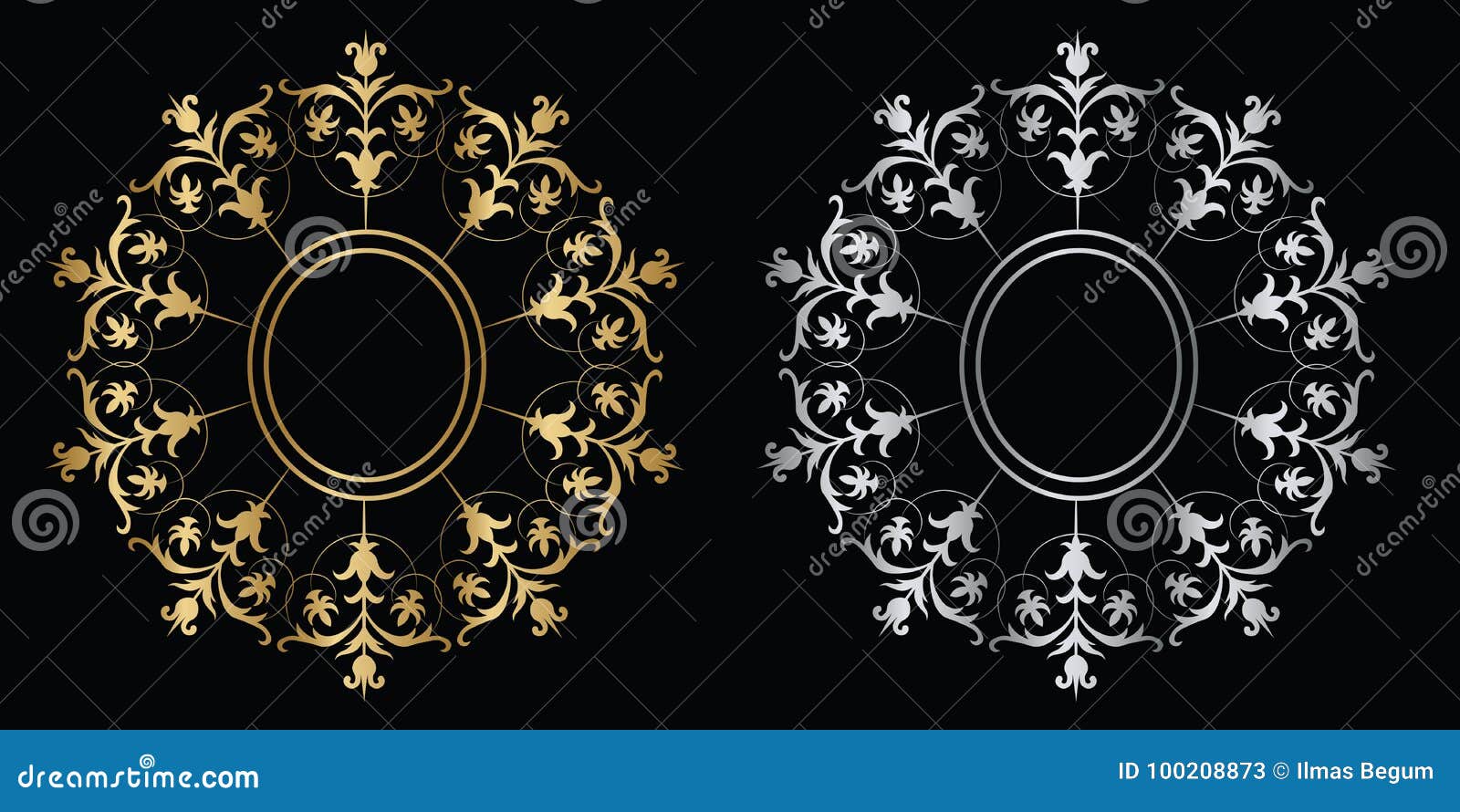 VECTOR GOLD and SILVER FRAME Stock Vector - Illustration of luxuriant ...