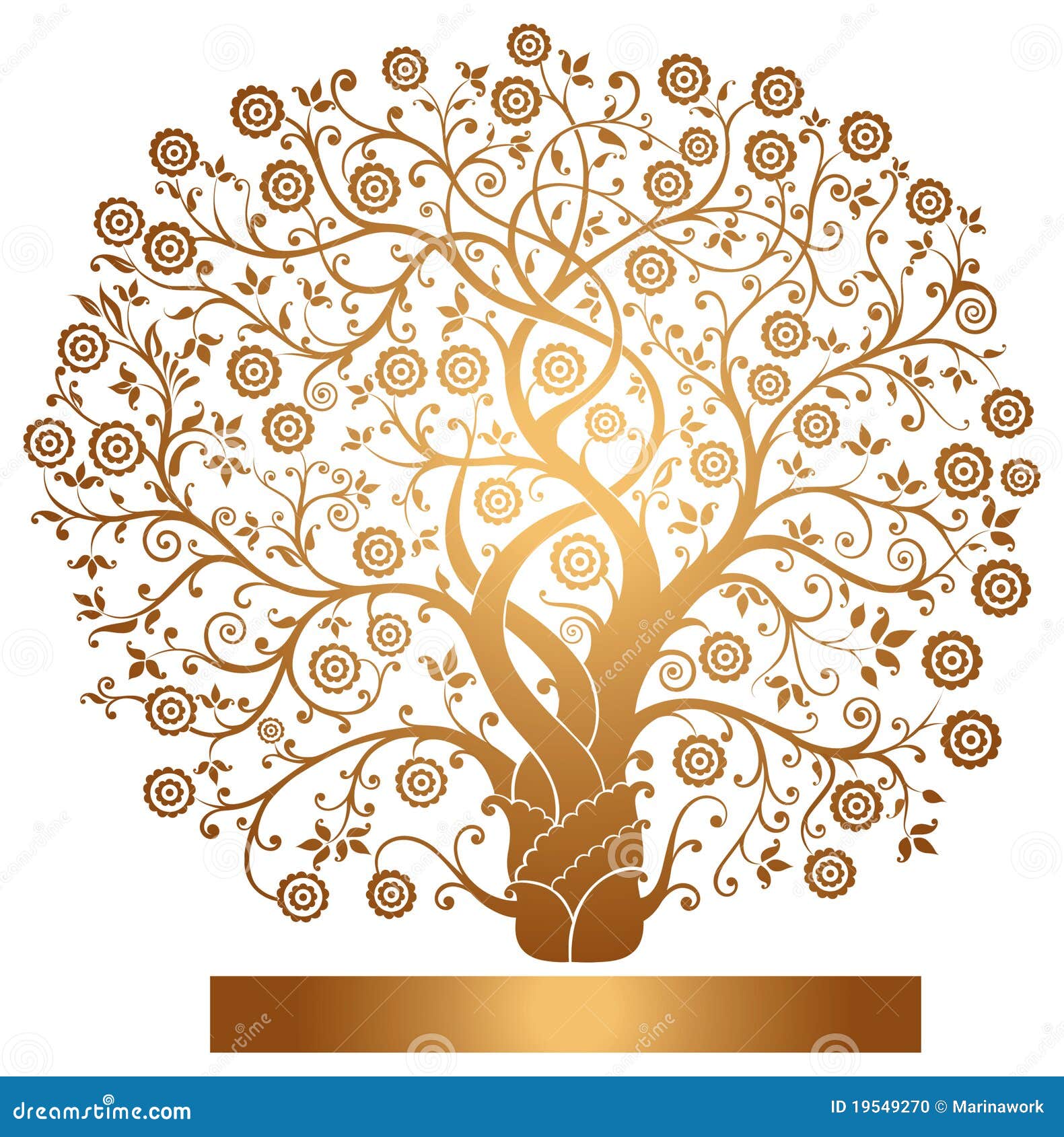 Vector gold tree stock vector. Illustration of advertising - 19549270