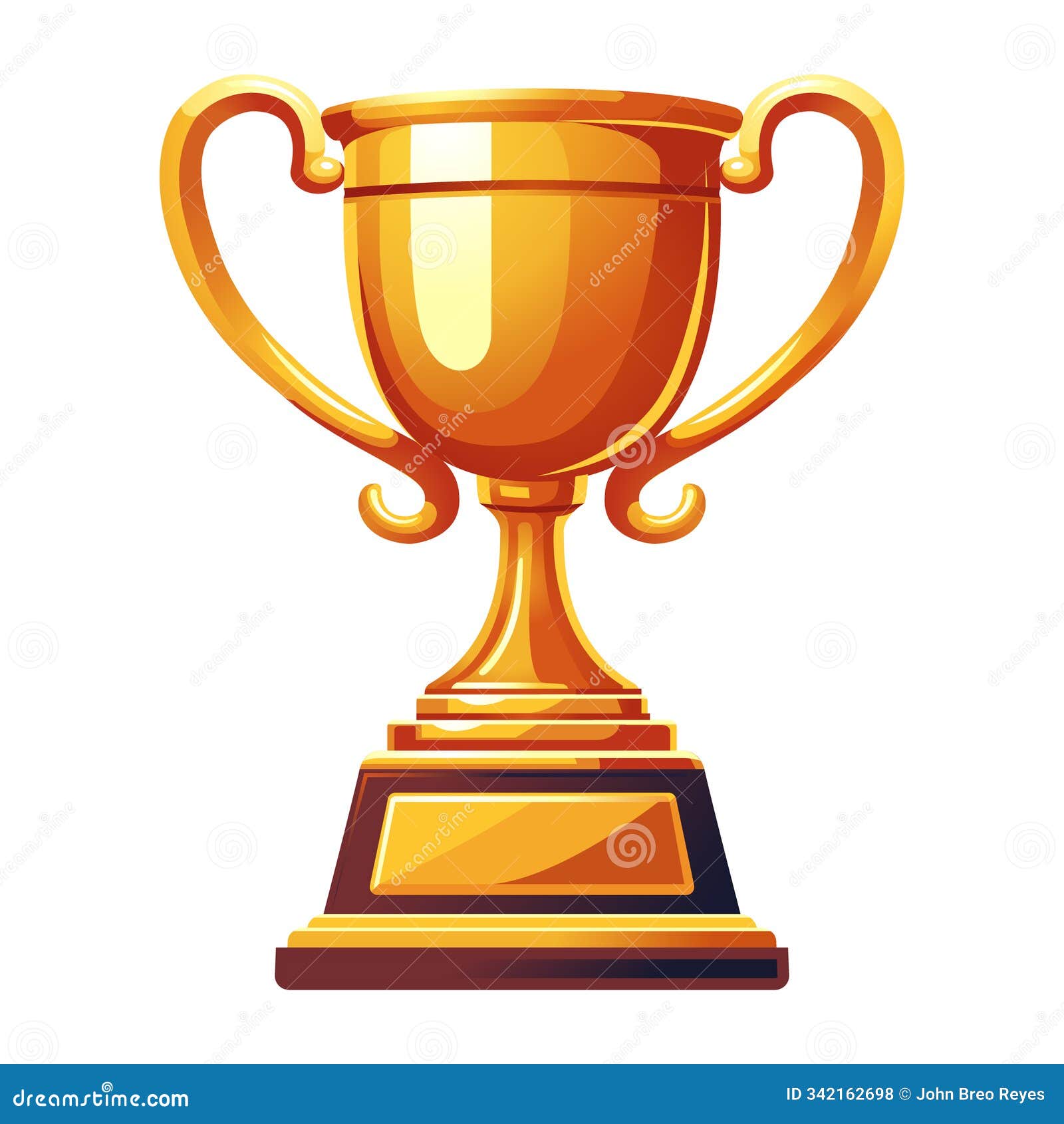 Vector Gold Shiny Trophy Illustration with Name Plate Stock Vector ...