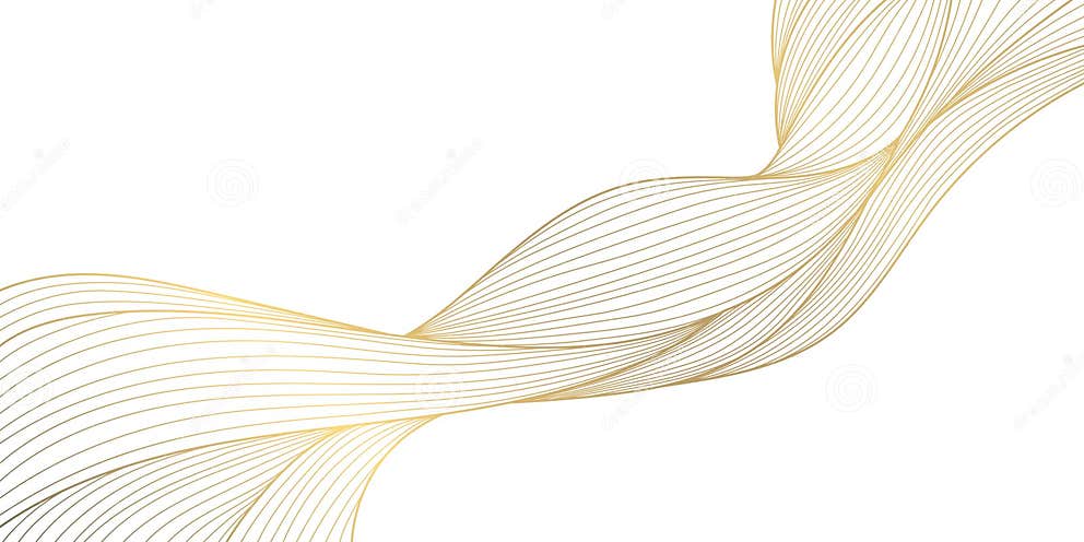 Vector Gold Wave Pattern, Abstract Luxury Background. Elegant Design Element, Curve Premium ...