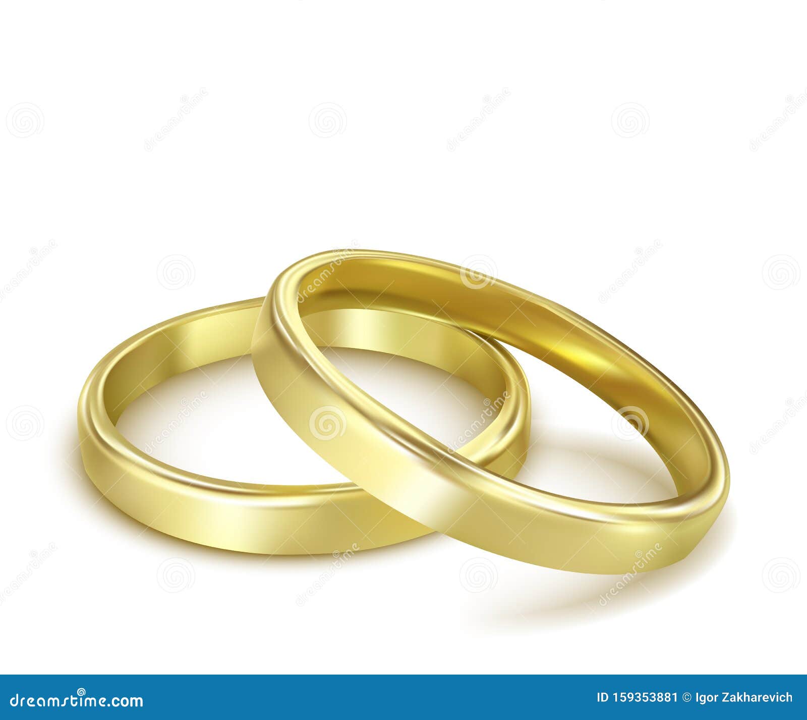 Gold Wedding Rings Isolated on White Stock Vector - Illustration of ...