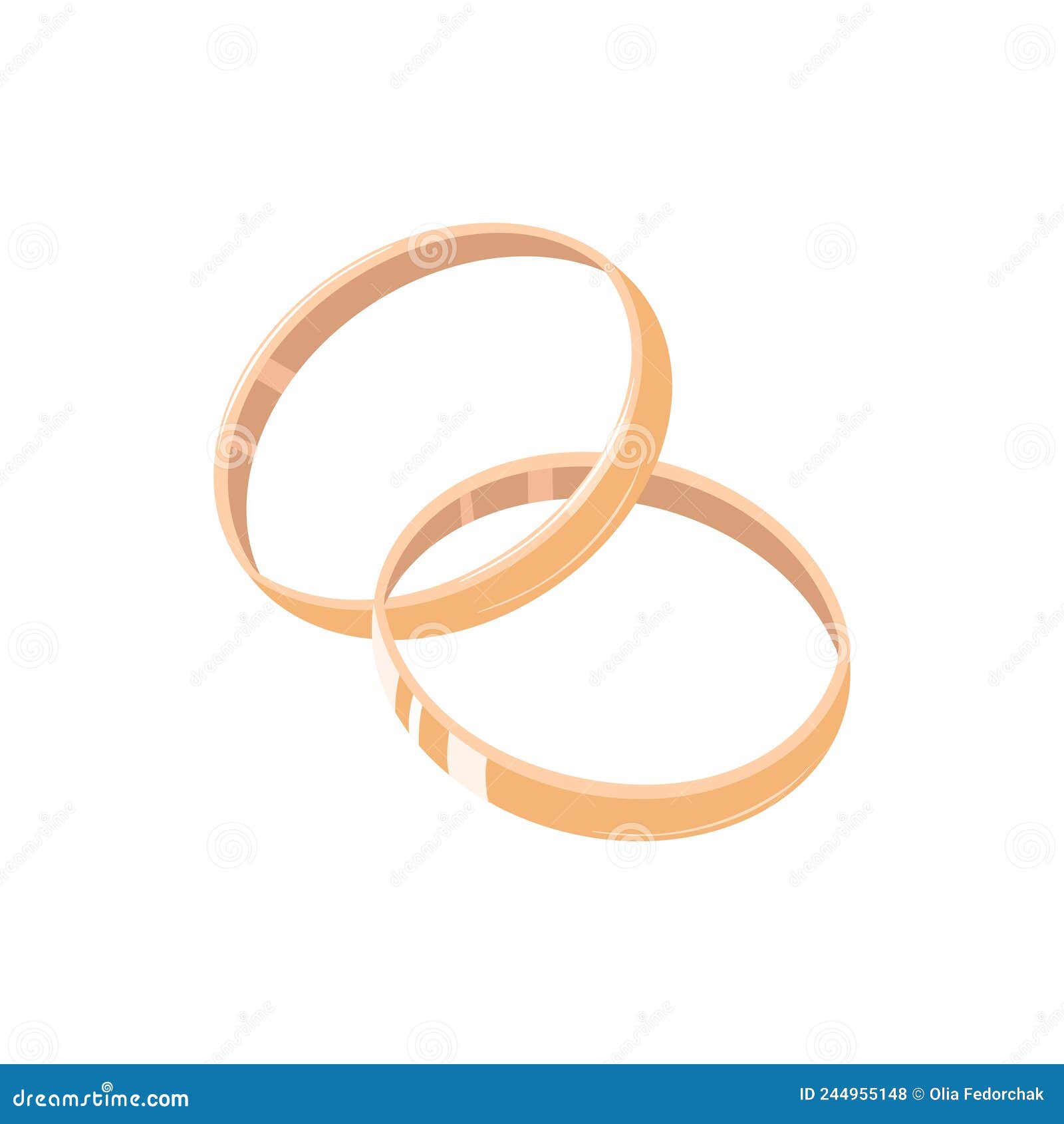 Vector Gold Wedding Rings Isolated on White Background Stock Vector ...