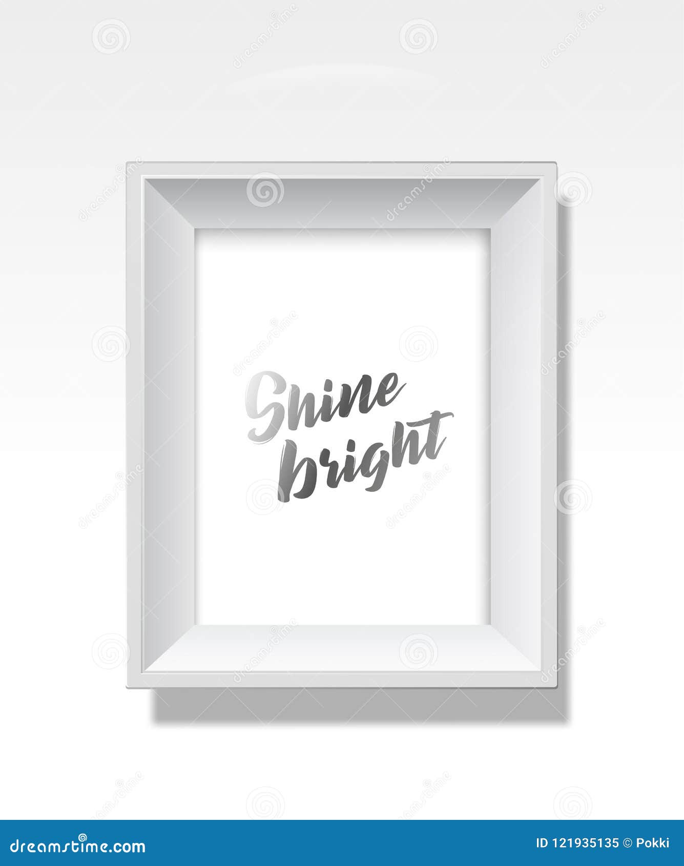 Vector Golden Background Picture Frame with Shine Bright Slogan. Stock ...