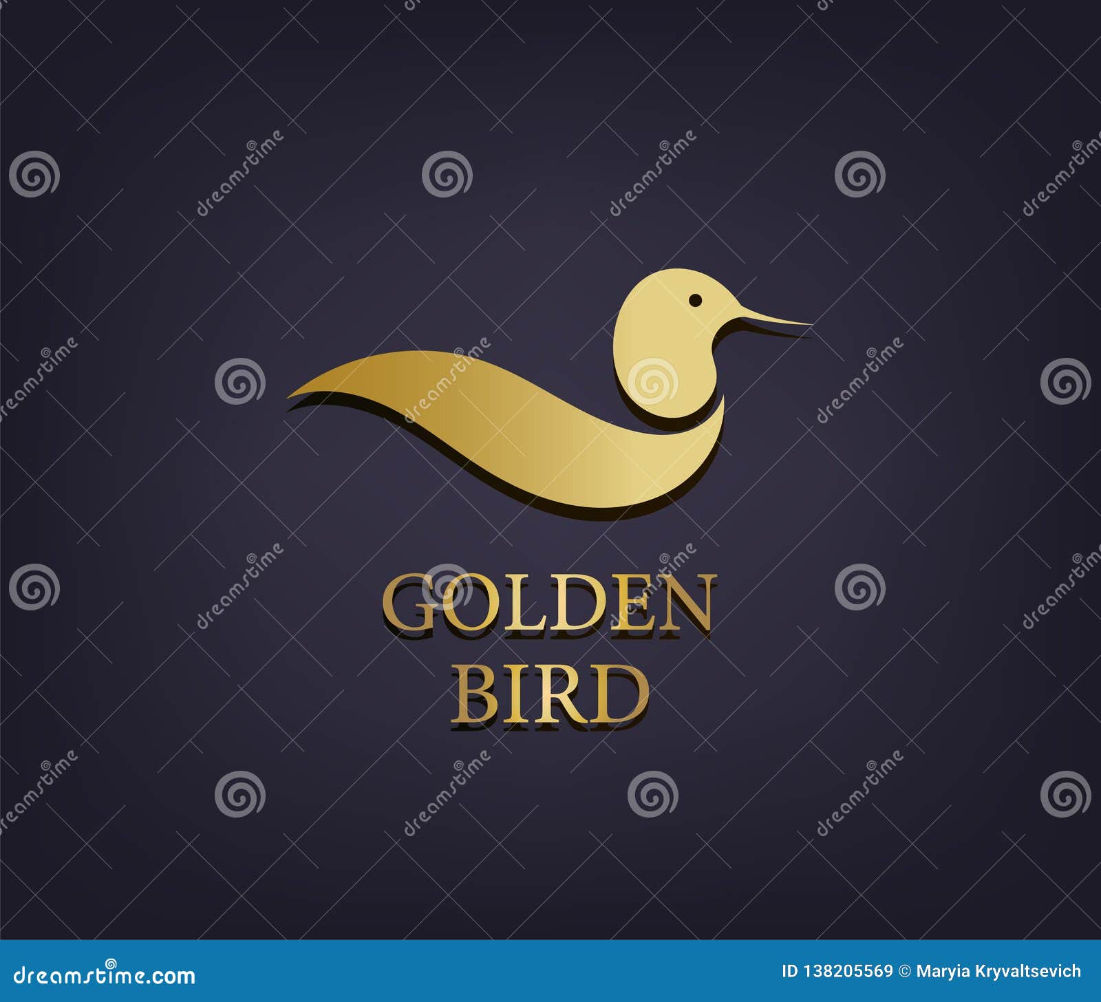 Vector Golden Bird Logo, Abstract Luxury Icon Stock Vector ...