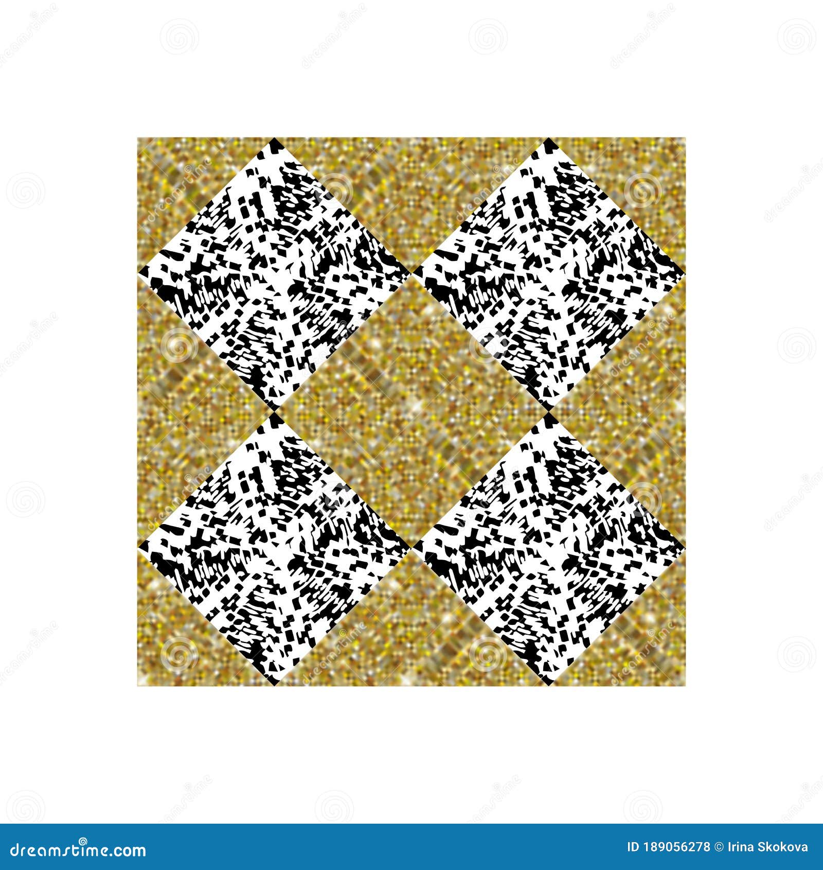 Vector Golden Collage Seamless Pattern. Collage of Diamond Shapes Stock ...