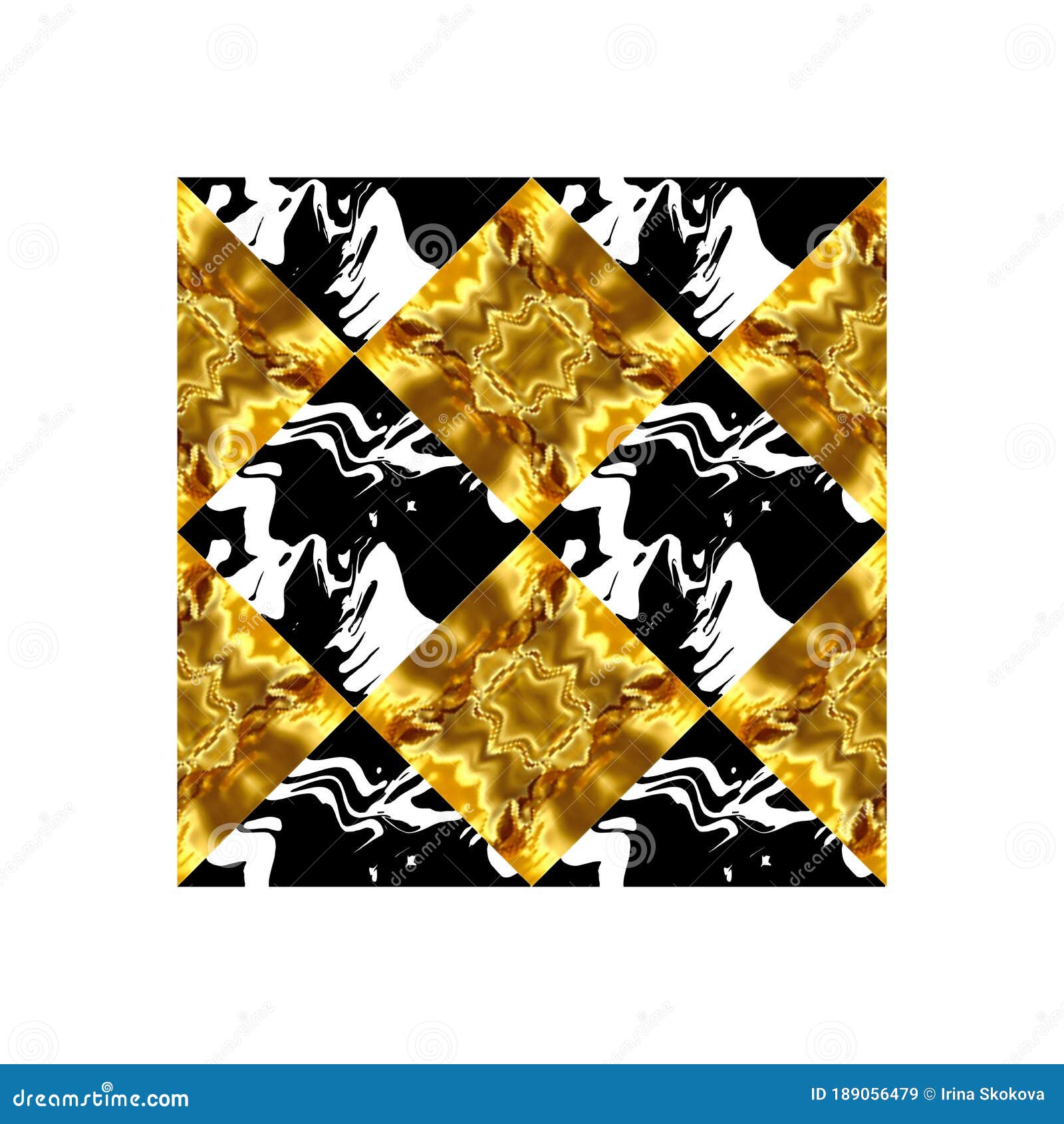 Vector Golden Collage Seamless Pattern. Collage of Diamond Shapes Stock ...