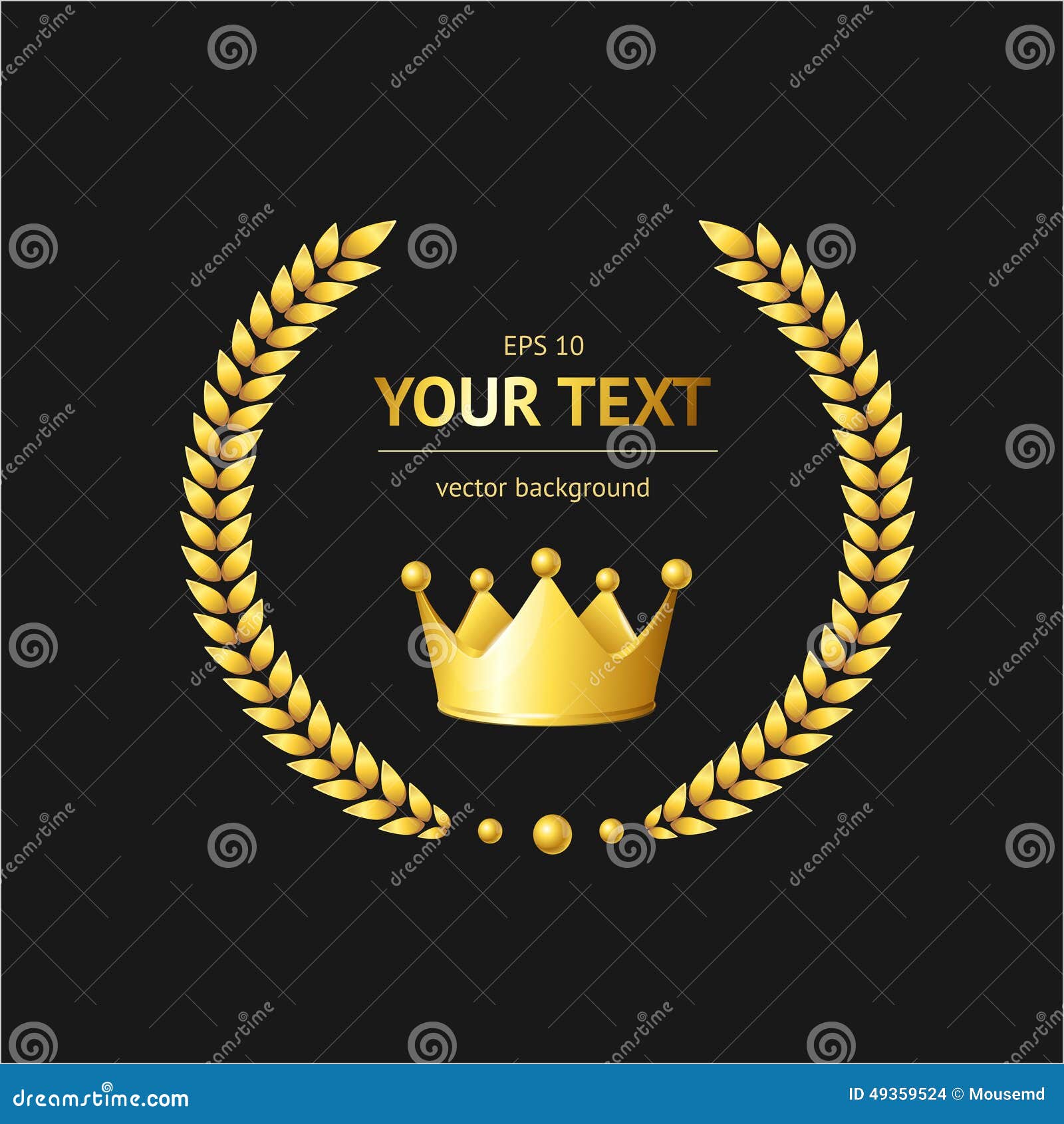 Vector golden crown stock vector. Illustration of authority - 49359524