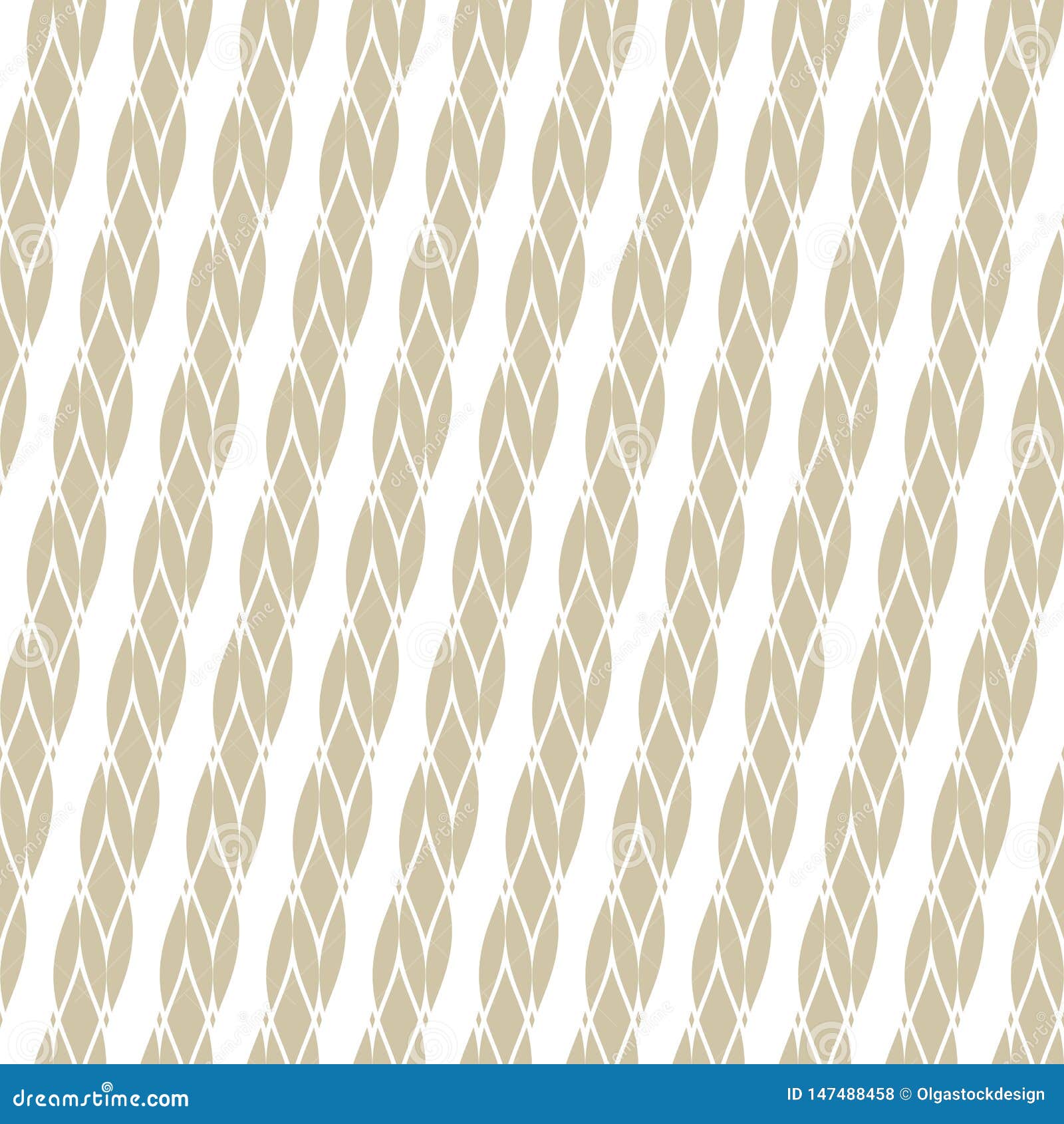 Vector Golden Diagonal Ropes Seamless Pattern. Subtle White and Gold ...