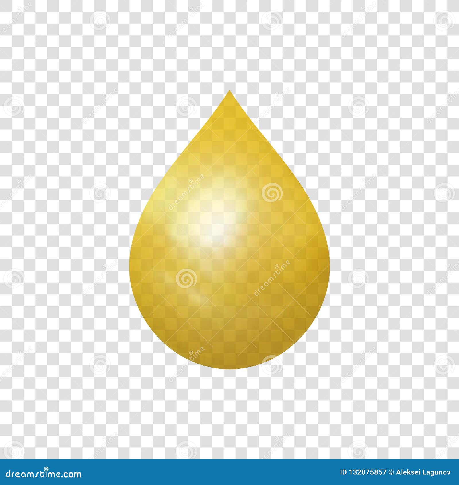 Vector Golden Drop Isolated Icon, 3D Realistic Illustration. Stock ...