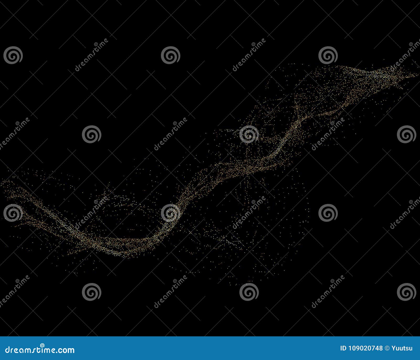 Vector Golden Dust Abstract Wave Stock Vector - Illustration of powder ...