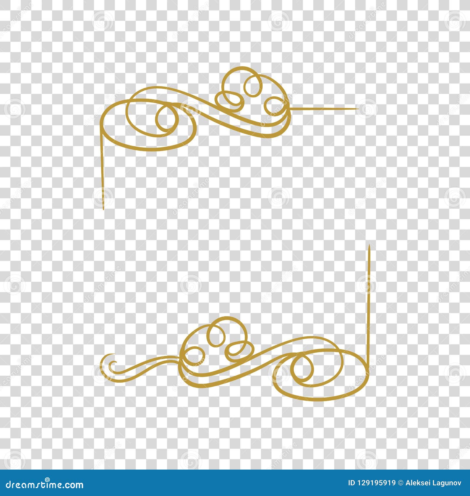 Vector Golden Frame Isolated, Blank Border, Filigree Calligraphic Font ...