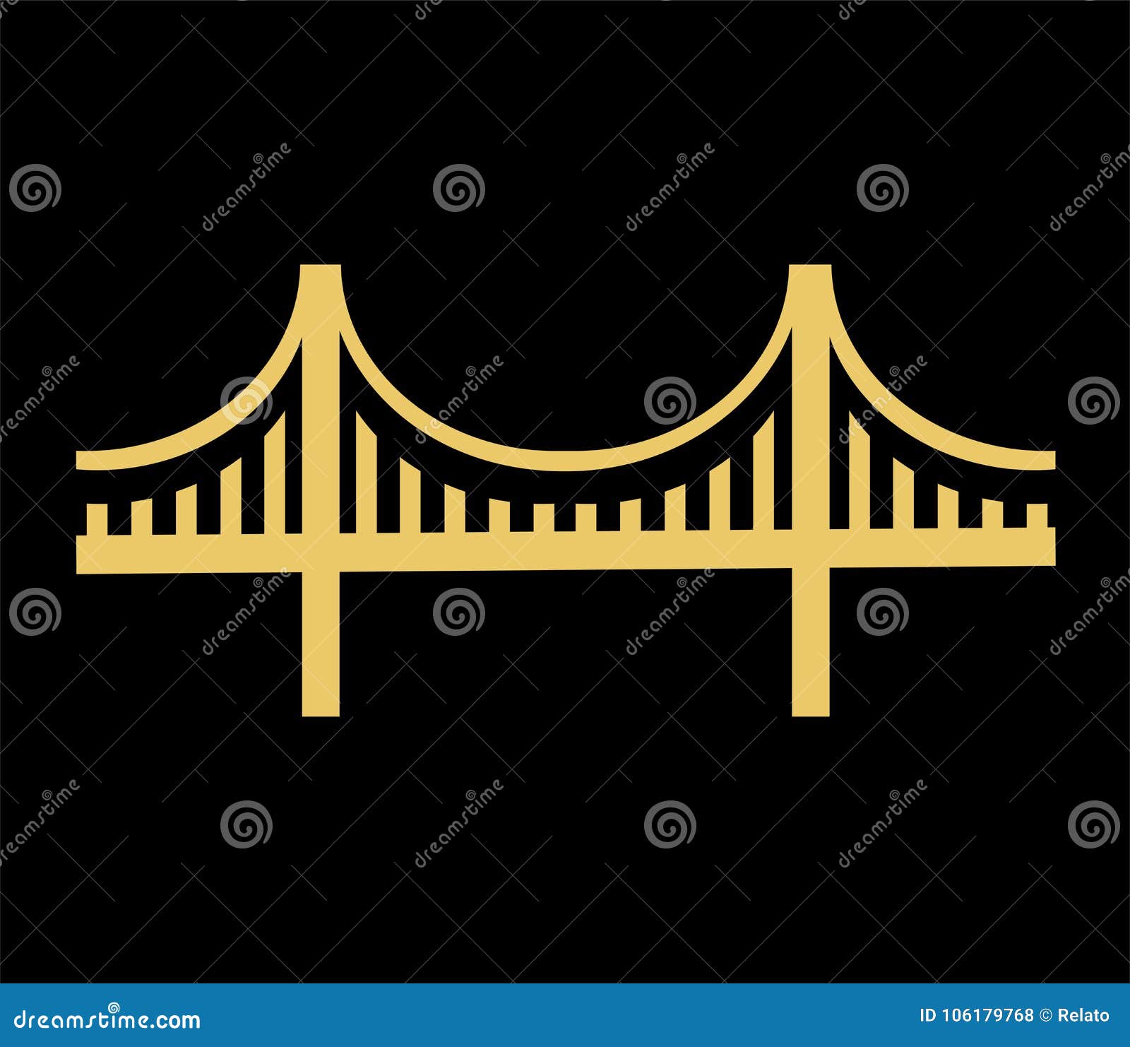 Bridge Icon On White Background. Flat Style. Simple Bridge Logo ...
