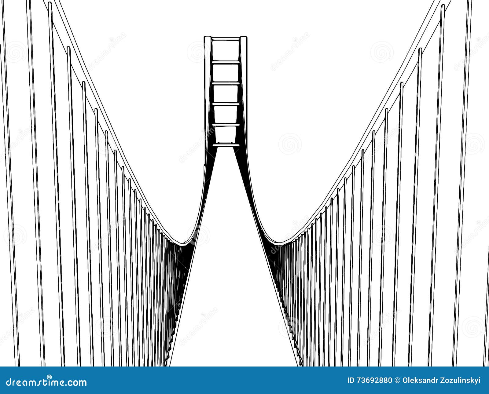 Golden Gate Bridge Side View Drawing