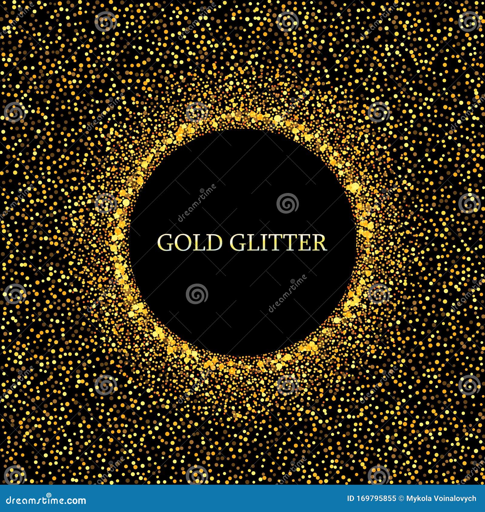 Vector Golden Glitter Background with Copy Space. Golden Star Dust Glam ...