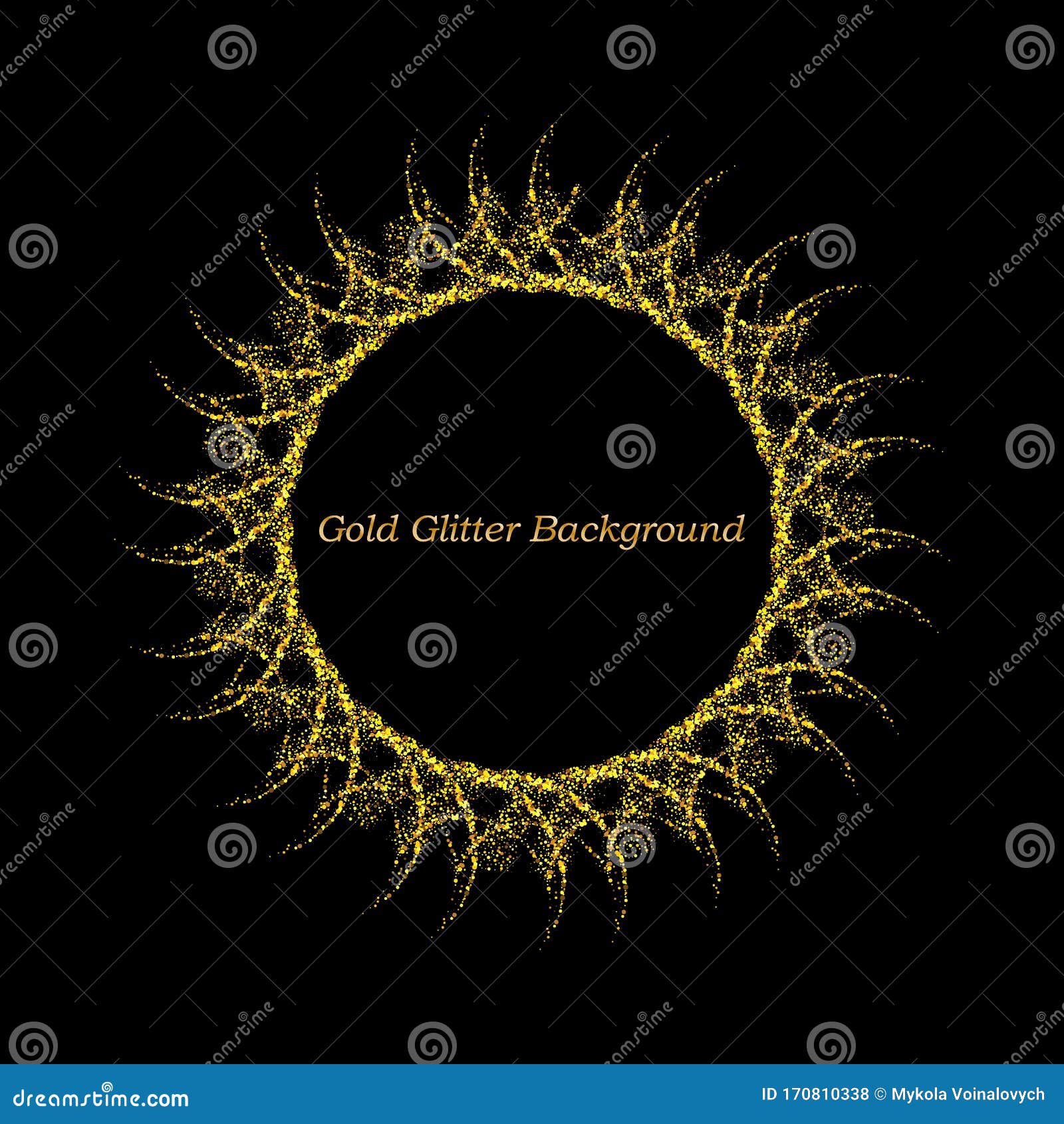 Vector Golden Glitter Background with Copy Space. Golden Star Dust Glam ...