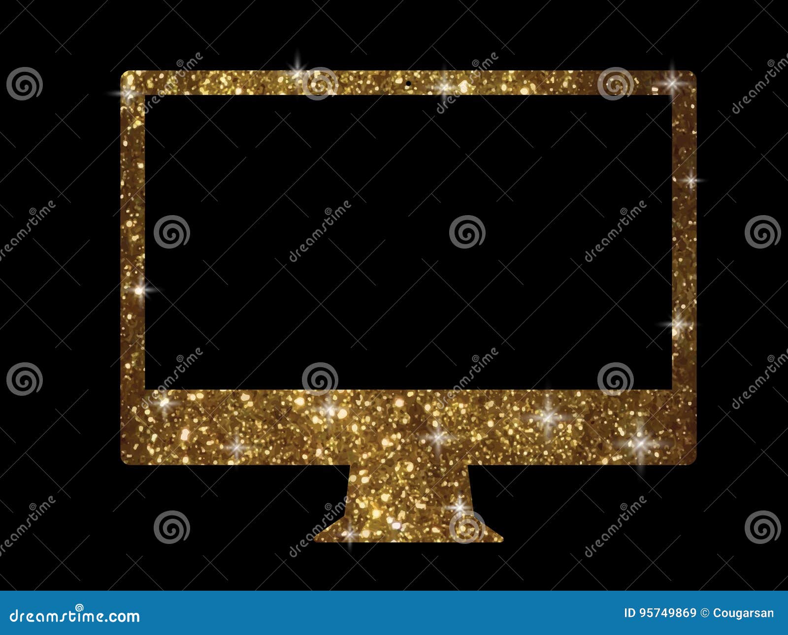 Vector Golden Glitter Gold Color Flat Computer Icon Stock Vector ...