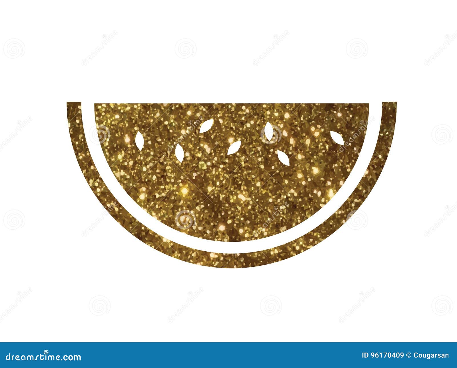 Vector Golden Glitter and Shinny Fruit Watermelon Icon Stock Vector ...