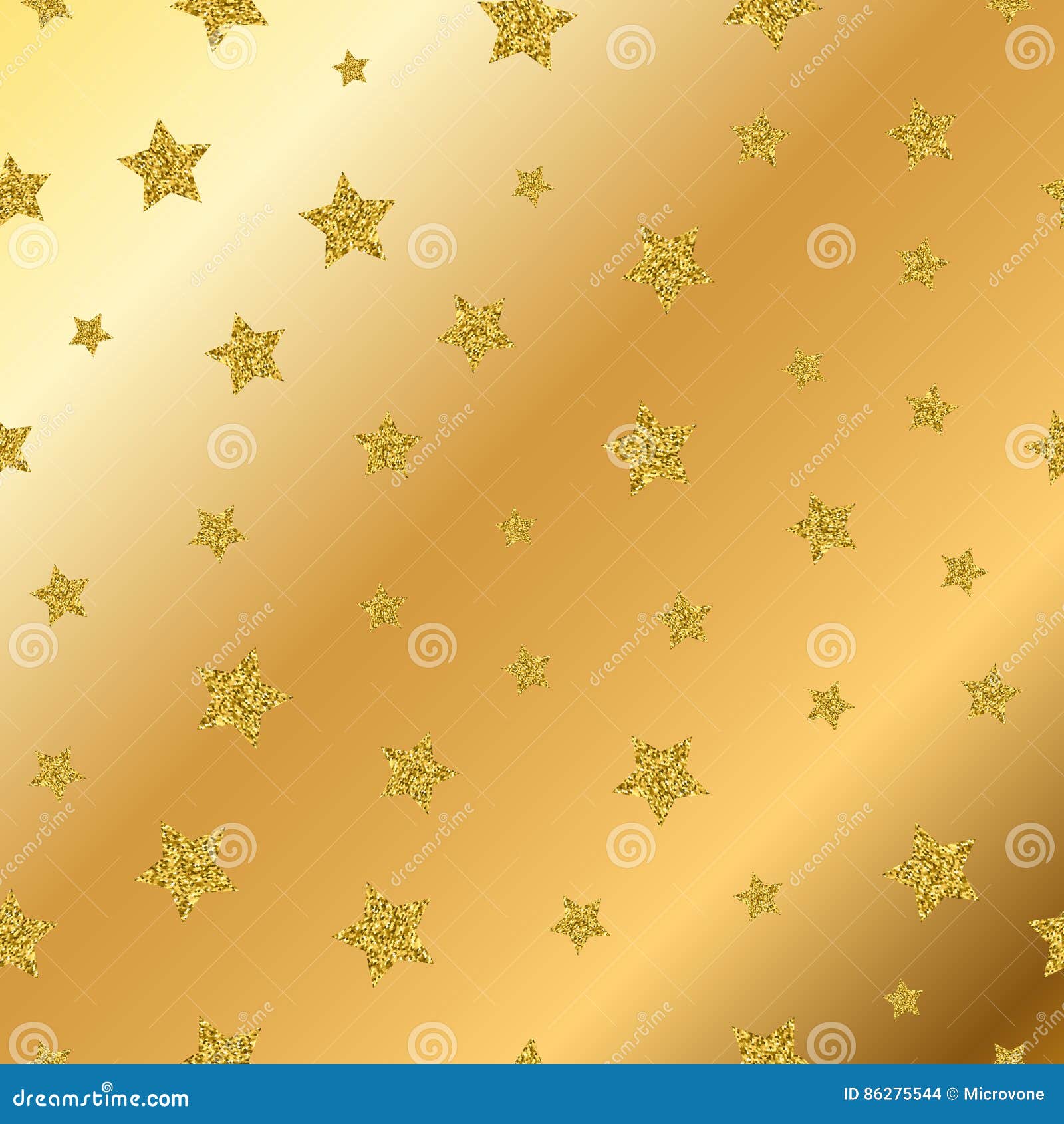 Vector Golden Glitter Stars Seamless Pattern Stock Vector ...