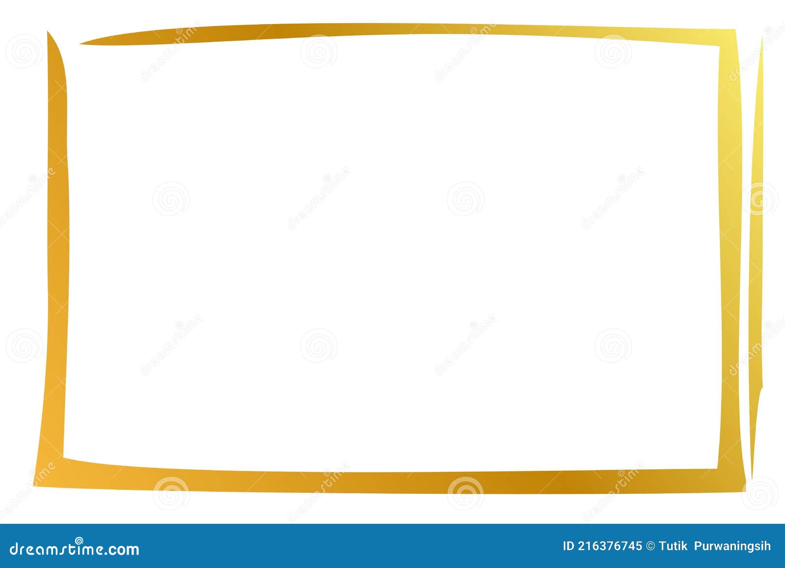 Vector Golden Hand Draw Sketch Simple Rectangle Frame,for Your Brochure ...