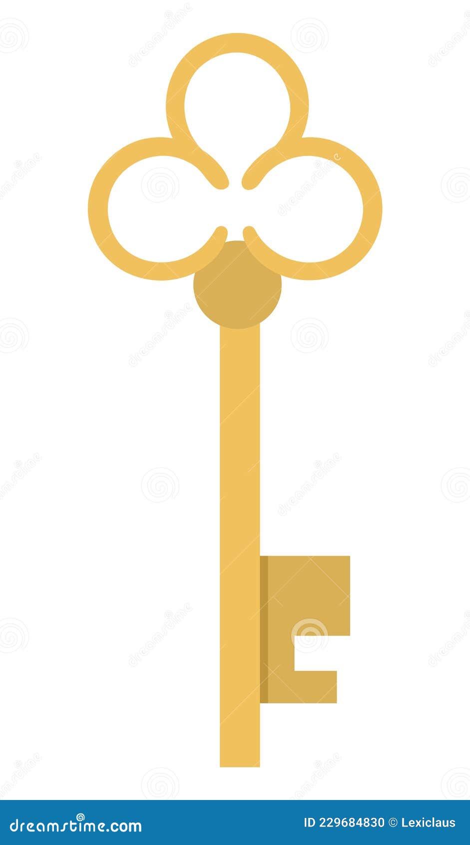 Vector Golden Key Icon. Beautiful Lock Stock Vector - Illustration of ...