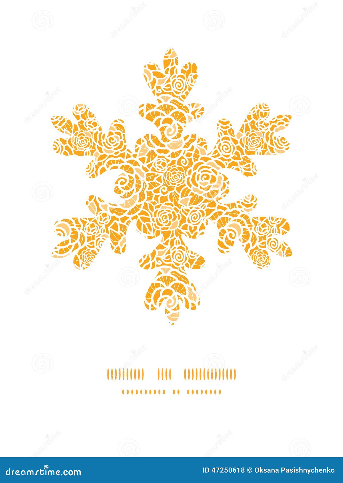 Vector Golden Lace Roses Christmas Snowflake Stock Vector ...