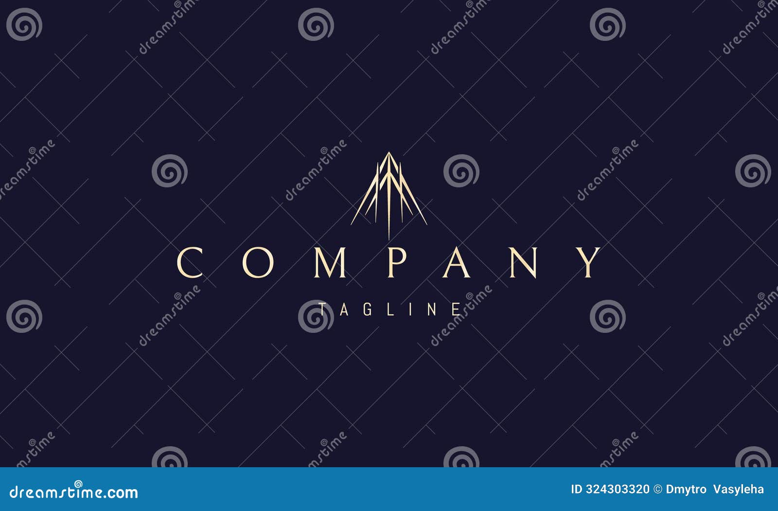 A Vector Golden Logo with an Abstract Image of a Hawk Bird in the Form ...