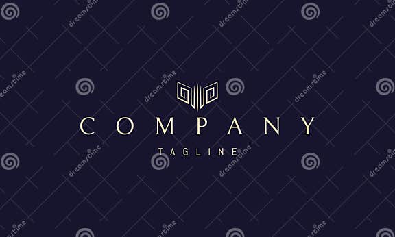 Vector Golden Logo with an Abstract Image of a Rams Head in a Linear ...