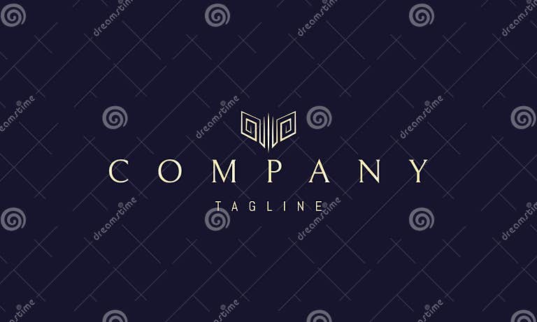 Vector Golden Logo with an Abstract Image of a Rams Head in a Linear ...