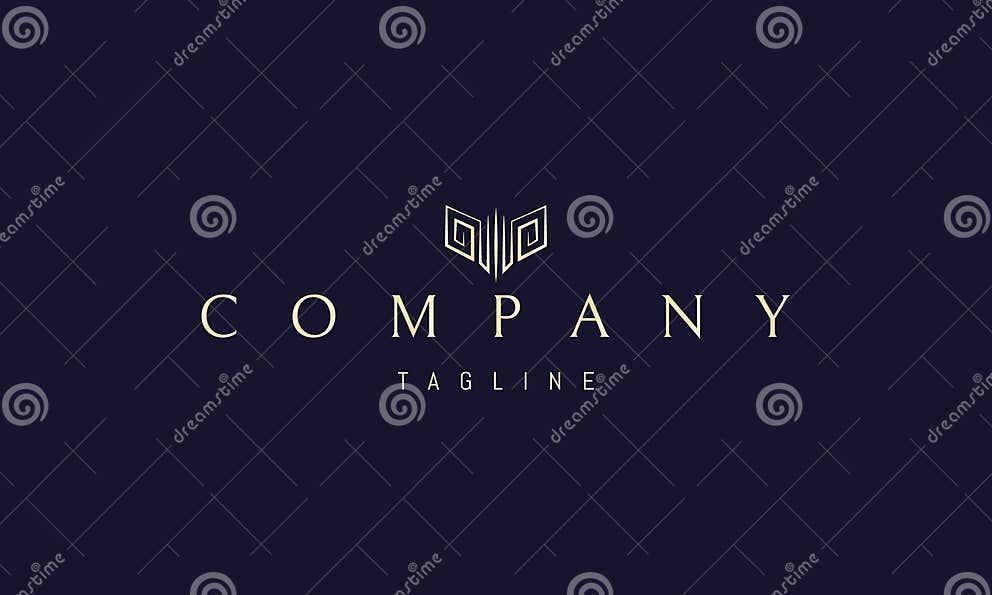 Vector Golden Logo with an Abstract Image of a Rams Head in a Linear ...