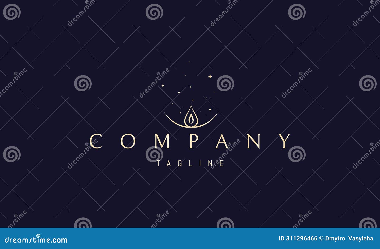 A Vector Golden Logo with an Abstract Image of a Drop at the Base of ...