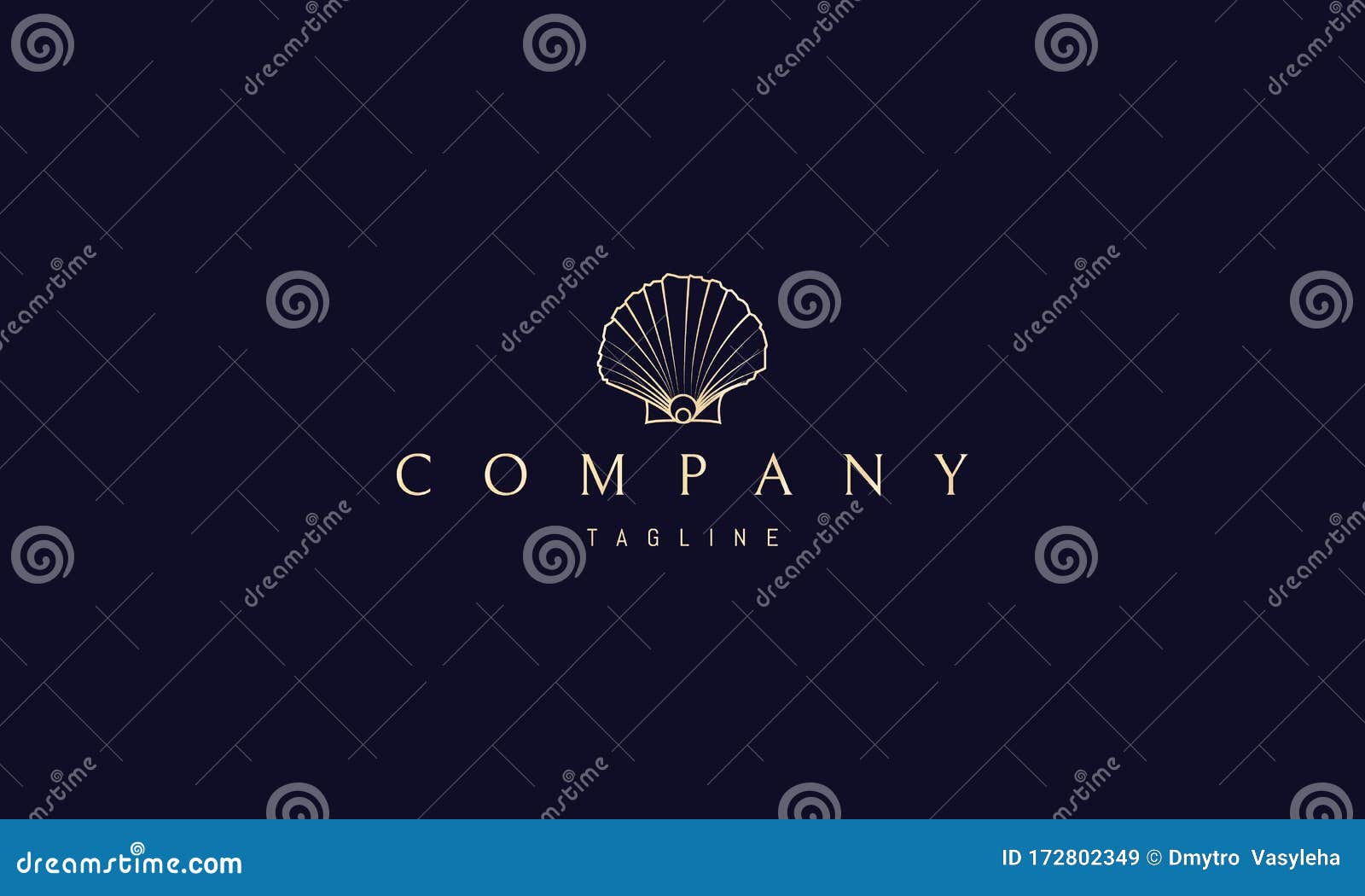 Vector Golden Logo on Which an Abstract Image of a Beautiful Shell ...