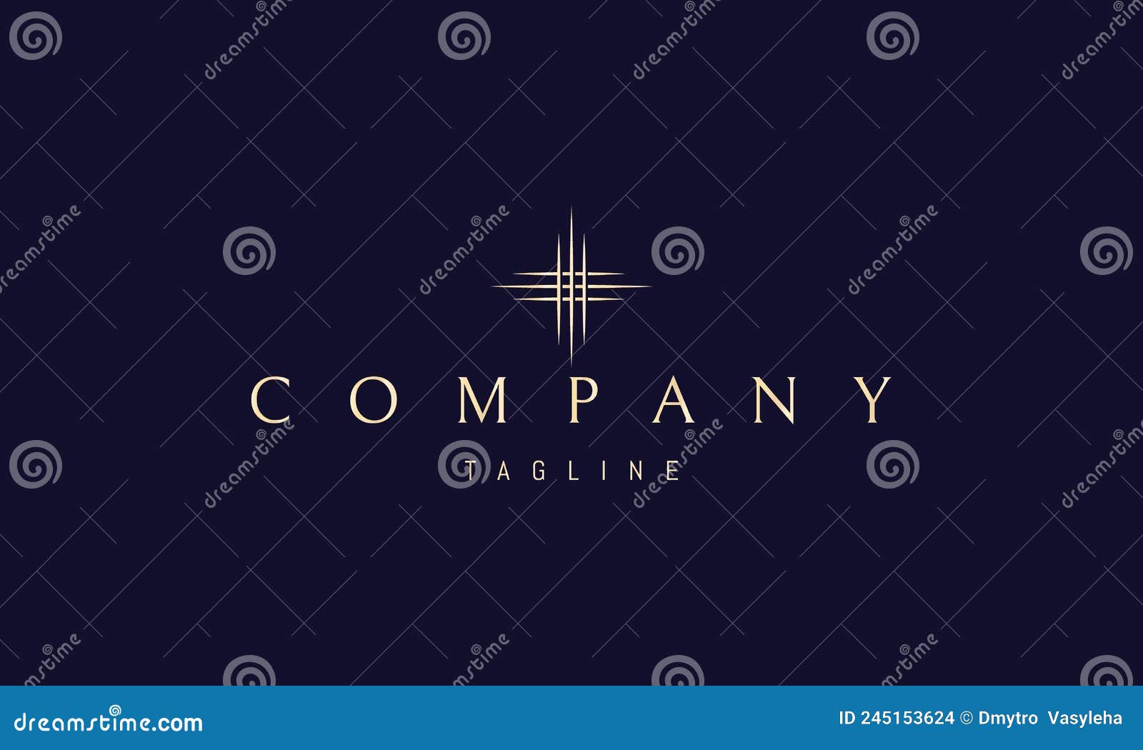 Vector Golden Logo on Which an Abstract Image of a Sharp Cross Made Up ...