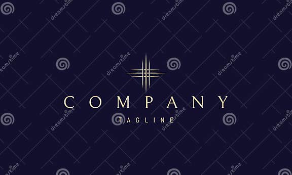 Vector Golden Logo on Which an Abstract Image of a Sharp Cross Made Up ...