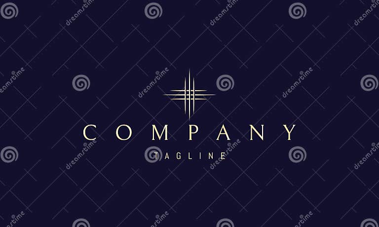 Vector Golden Logo on Which an Abstract Image of a Sharp Cross Made Up ...