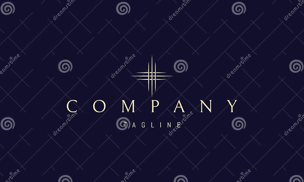 Vector Golden Logo on Which an Abstract Image of a Sharp Cross Made Up ...